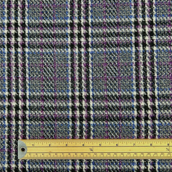 Blue/Purple Checkered Wool Blend Fabric | Best UK Prices | Pound Fabrics