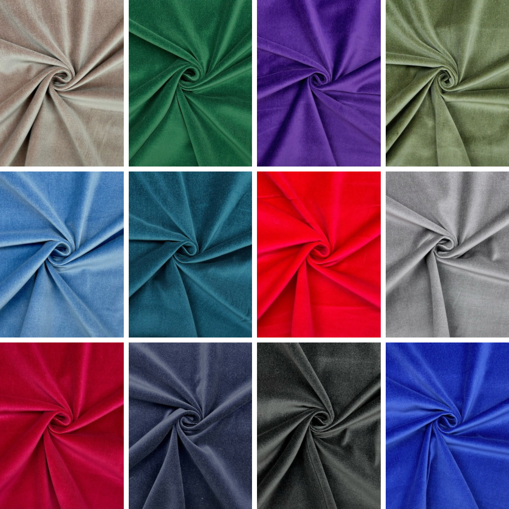 Plain 100% Cotton Velvet Fabric | Best UK Prices | Pound Fabrics