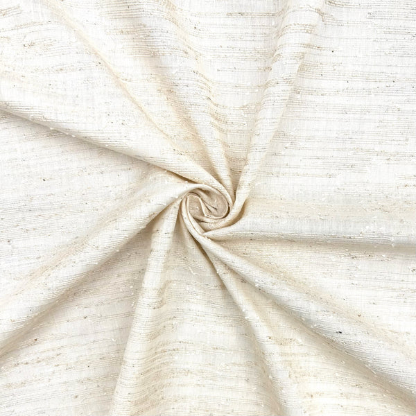 Natural Textured Lines Linen Mix Fabric | Pound Fabrics