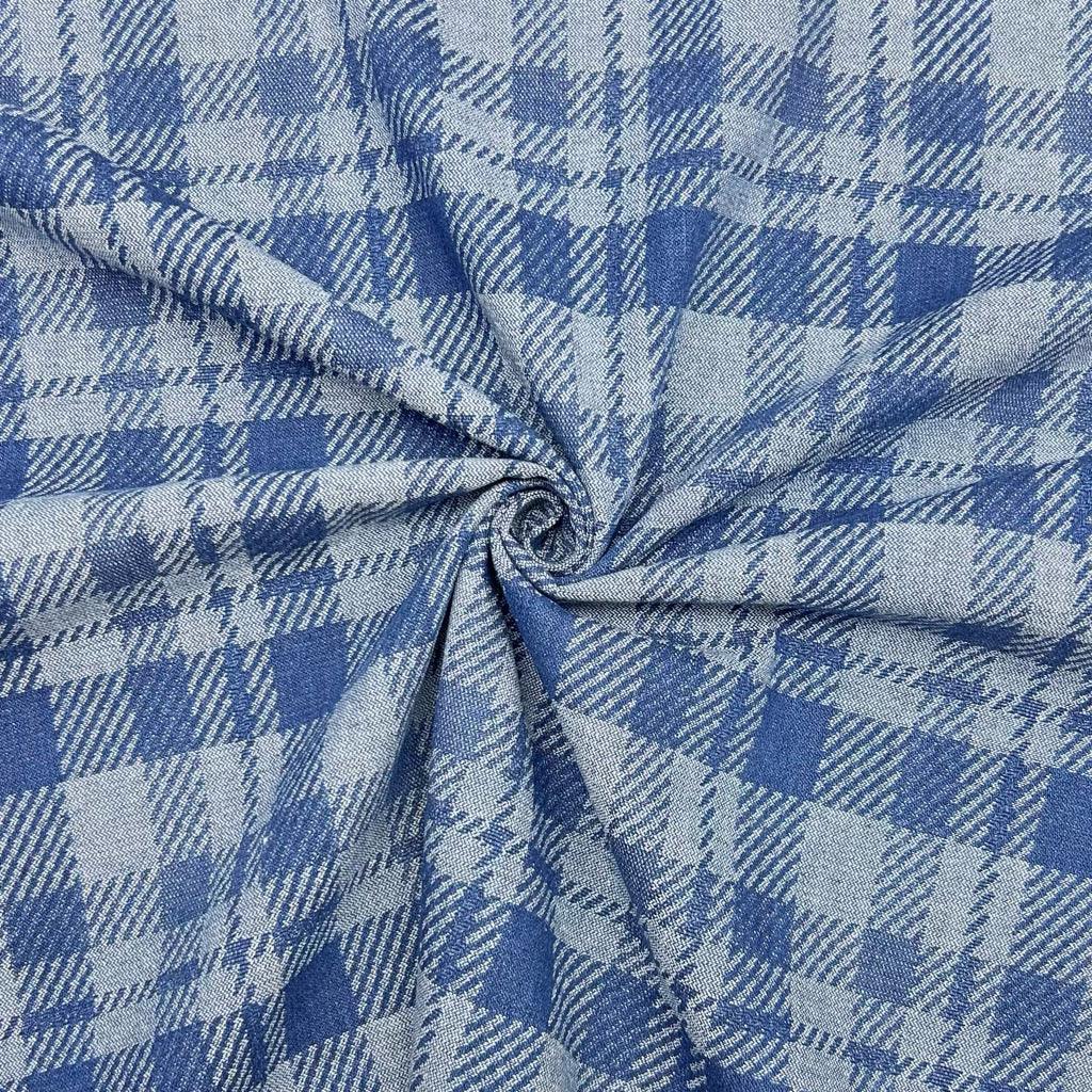 Checkered Jacquard Denim Fabric | Best UK Prices | Pound Fabrics