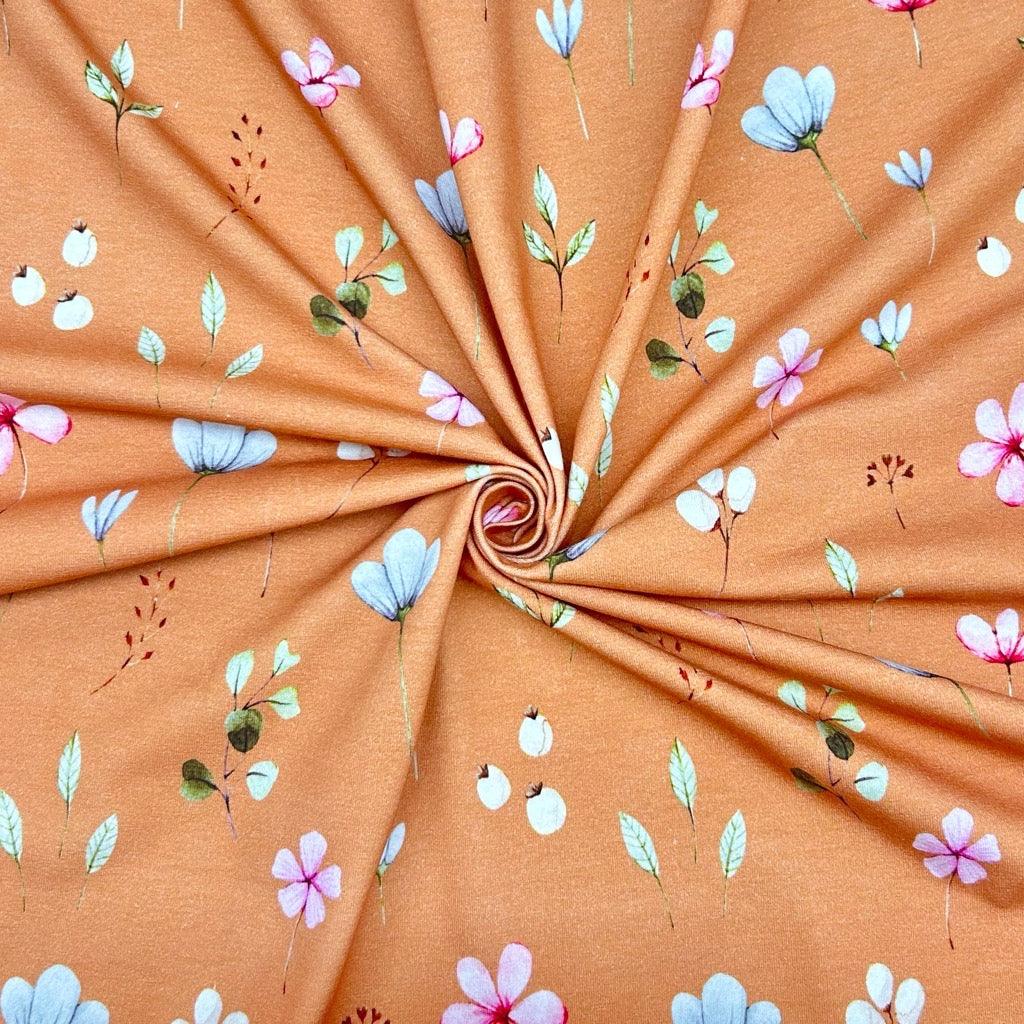 Scattered Flowers Cotton Jersey Fabric – Pound Fabrics