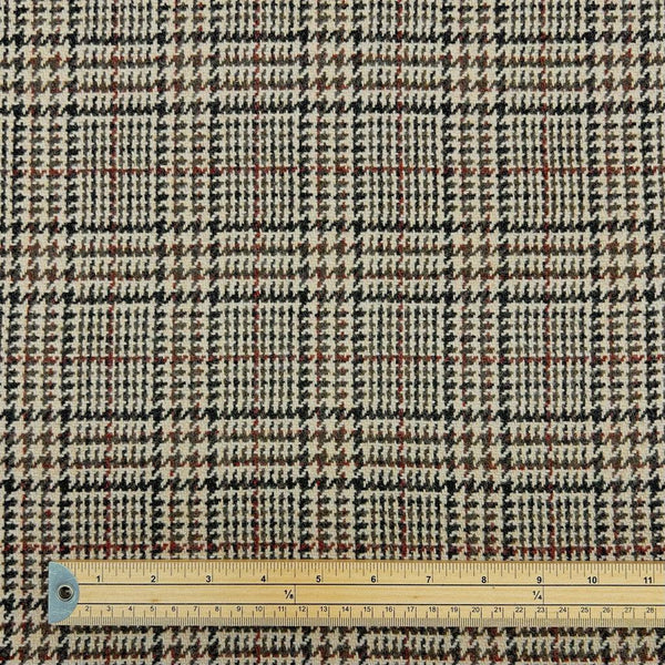 Brown Checkered Dogtooth Wool Blend Fabric | Best UK Prices | Pound Fabrics