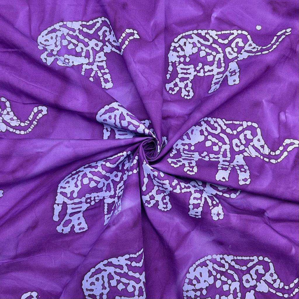Elephants Cotton Batik Fabric | Best UK Prices | Pound Fabrics