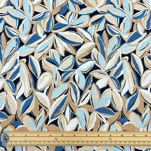 Washed Leaves Cotton Linen Fabric | Pound Fabrics