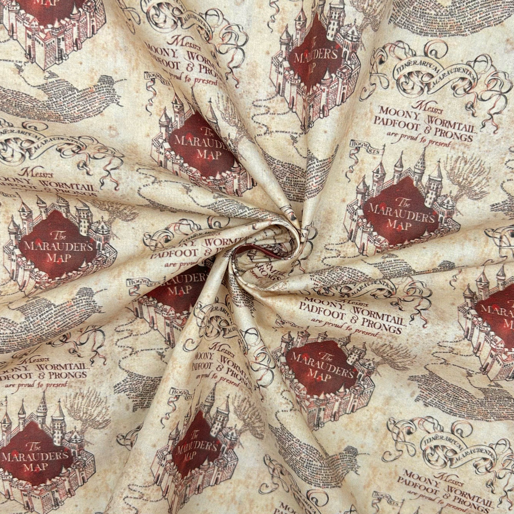 Marauders Map Harry Potter Cotton Poplin Fabric | Best UK Prices ...