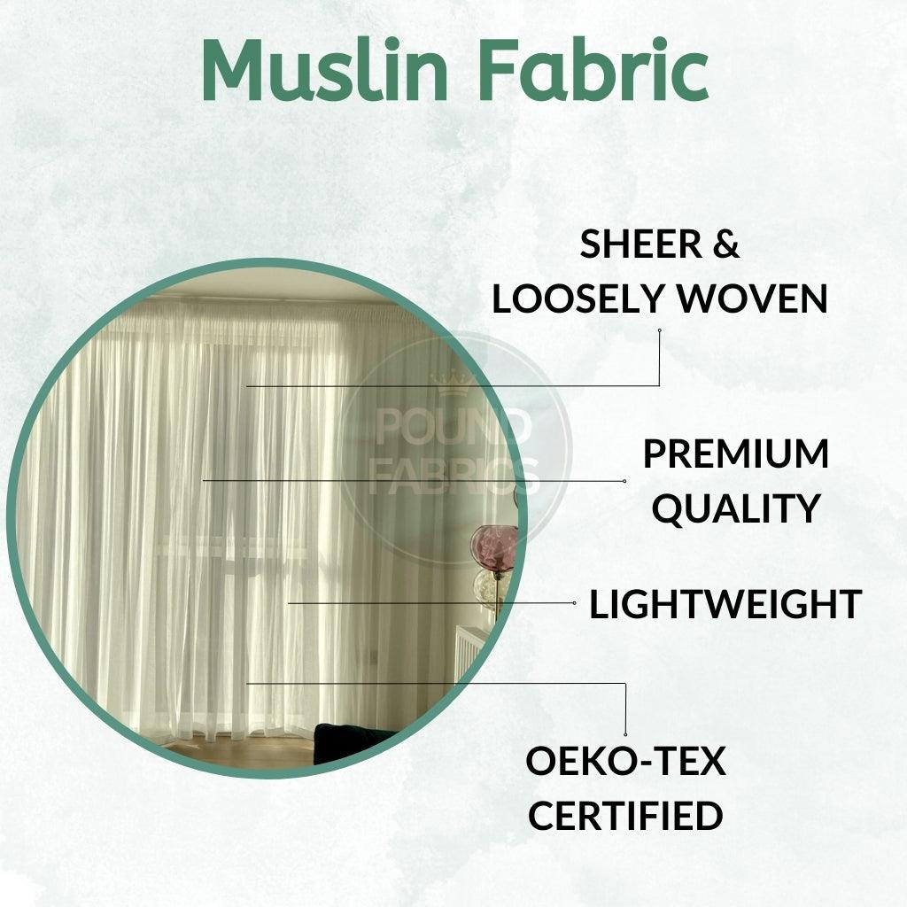Muslin Fabric - Plain | Best UK Prices | Pound Fabrics