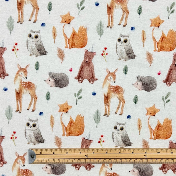 Woodland Animals Brushed Cotton Fabric | Best UK Prices | Pound Fabrics