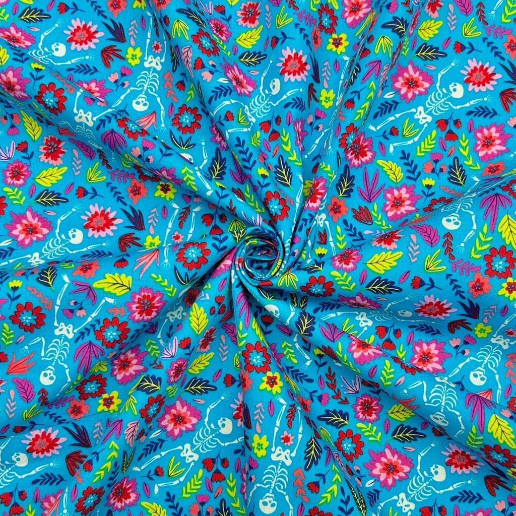 Garden Skeletons Rose & Hubble Cotton Poplin Fabric | Best UK Prices ...