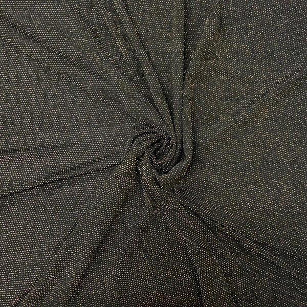 Glitter Look Black Lurex Jersey Fabric | Pound Fabrics