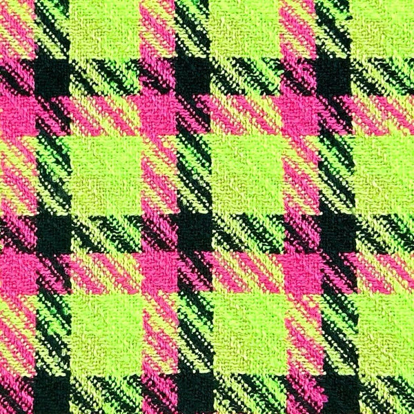 Neon Checkered Boucle Fabric | Pound Fabrics