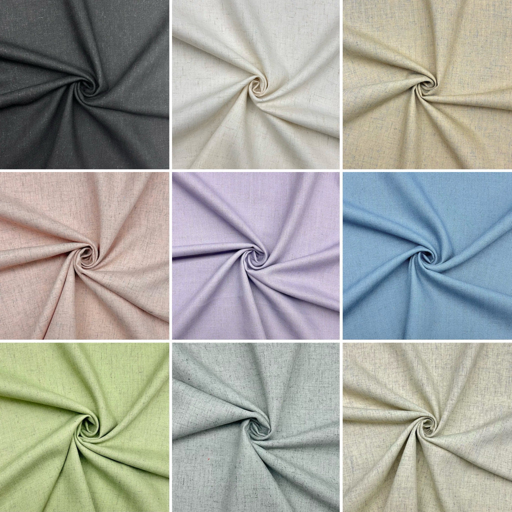 Bamboo Linen Blend Fabric - Plain | Best UK Prices | Pound Fabrics