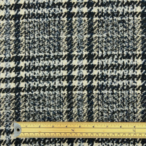 Black/Ivory Dogtooth Wool Blend Fabric | Best UK Prices | Pound Fabrics