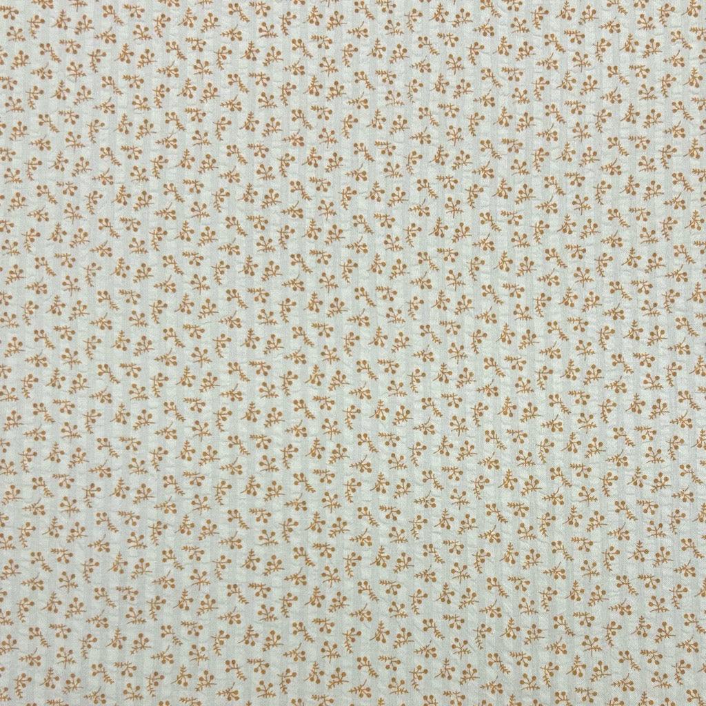 Simple Flowers Cotton Seersucker Fabric | Best UK Prices | Pound Fabrics