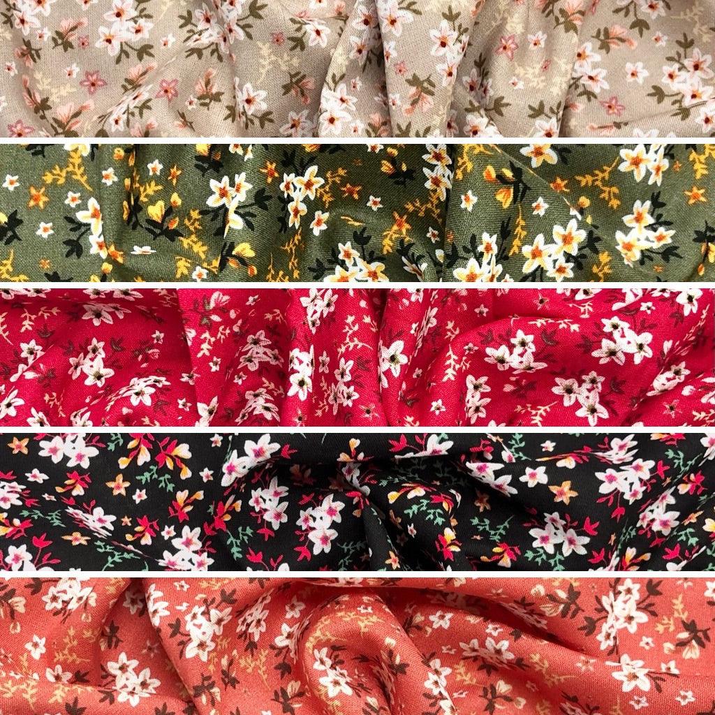 Elegant Floral Viscose Challis Fabric | Best UK Prices | Pound Fabrics