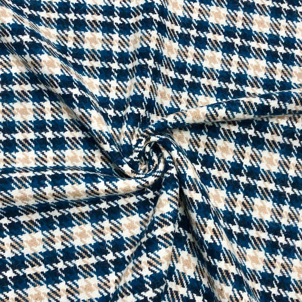 Woven Checkered Wool Blend Fabric | Pound Fabrics