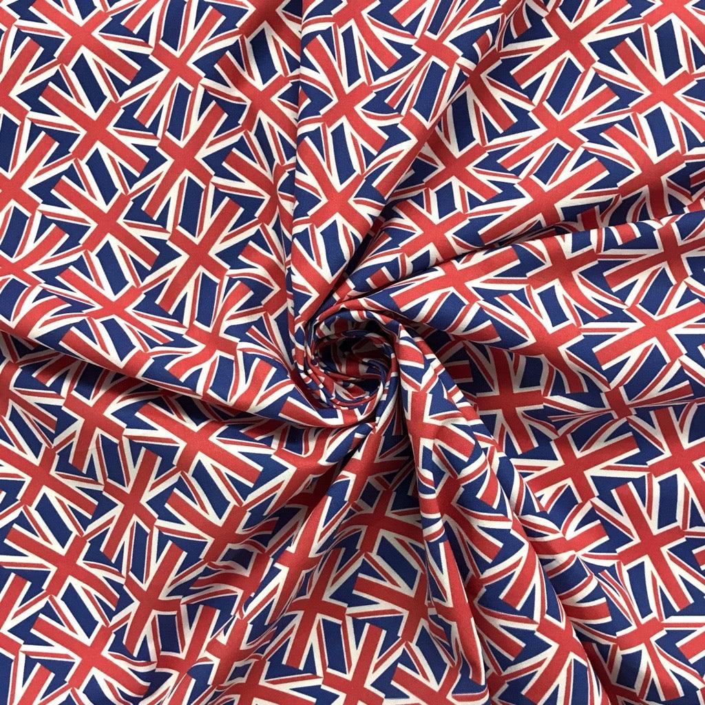Diagonal Union Jack Cotton Fabric | Best UK Prices | Pound Fabrics